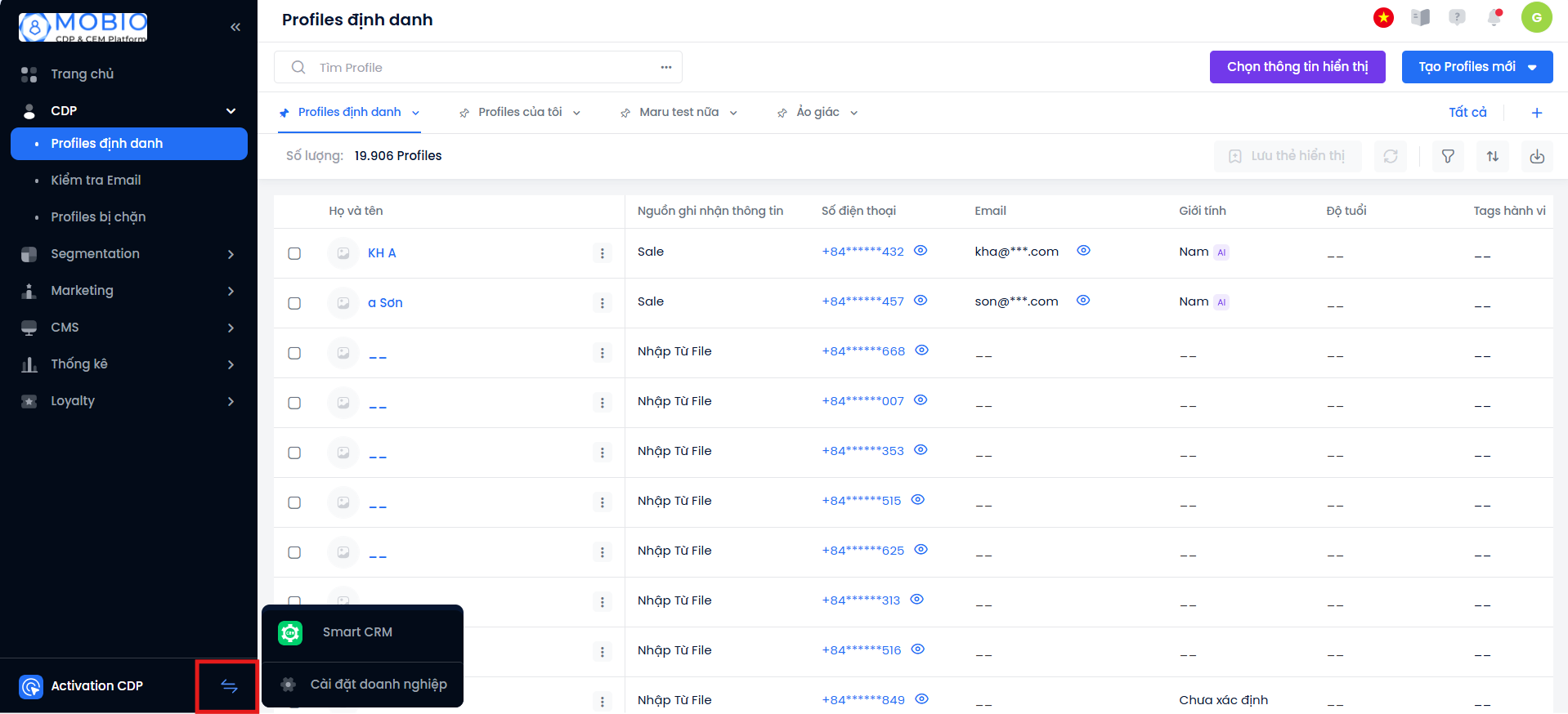 Trang chủ | MOBIO CDP & CEM Platform