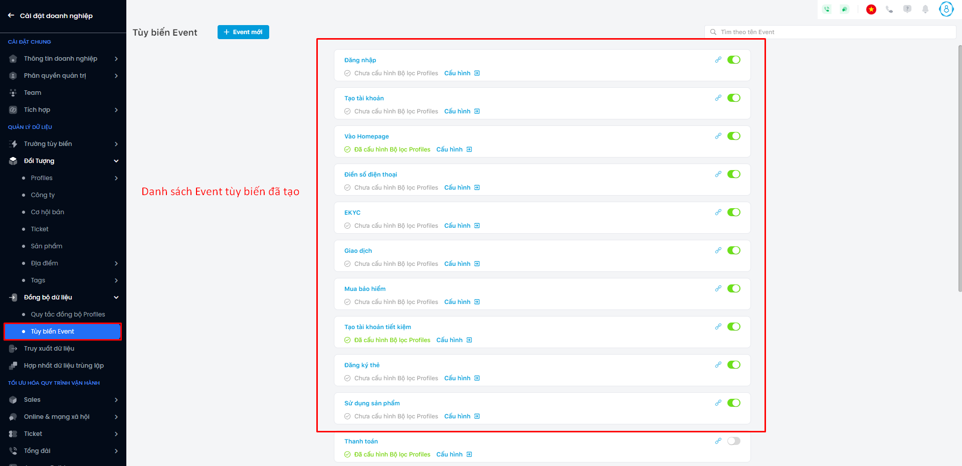 Dynamic Events - MOBIO