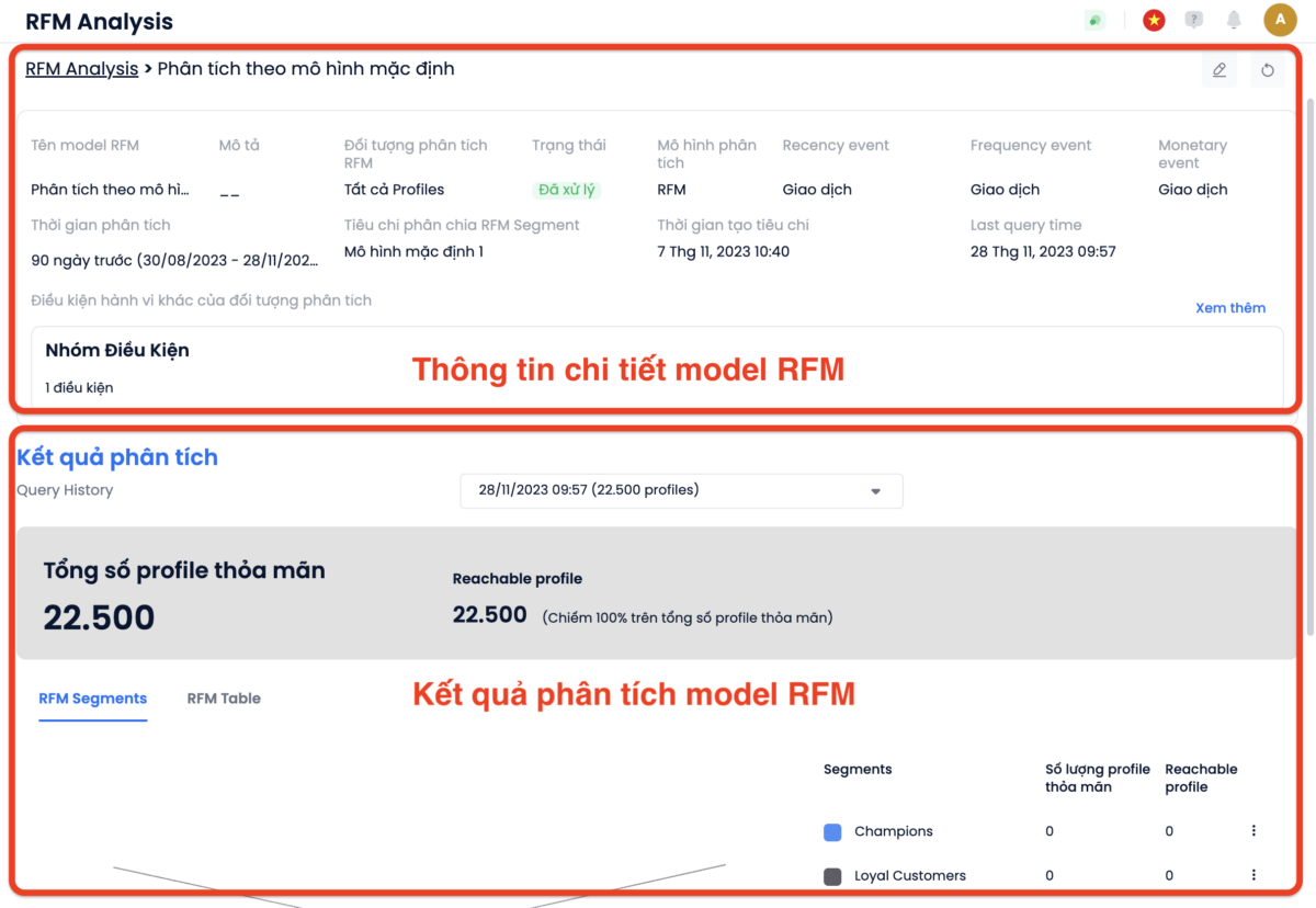 Cấu hình RFM - MOBIO